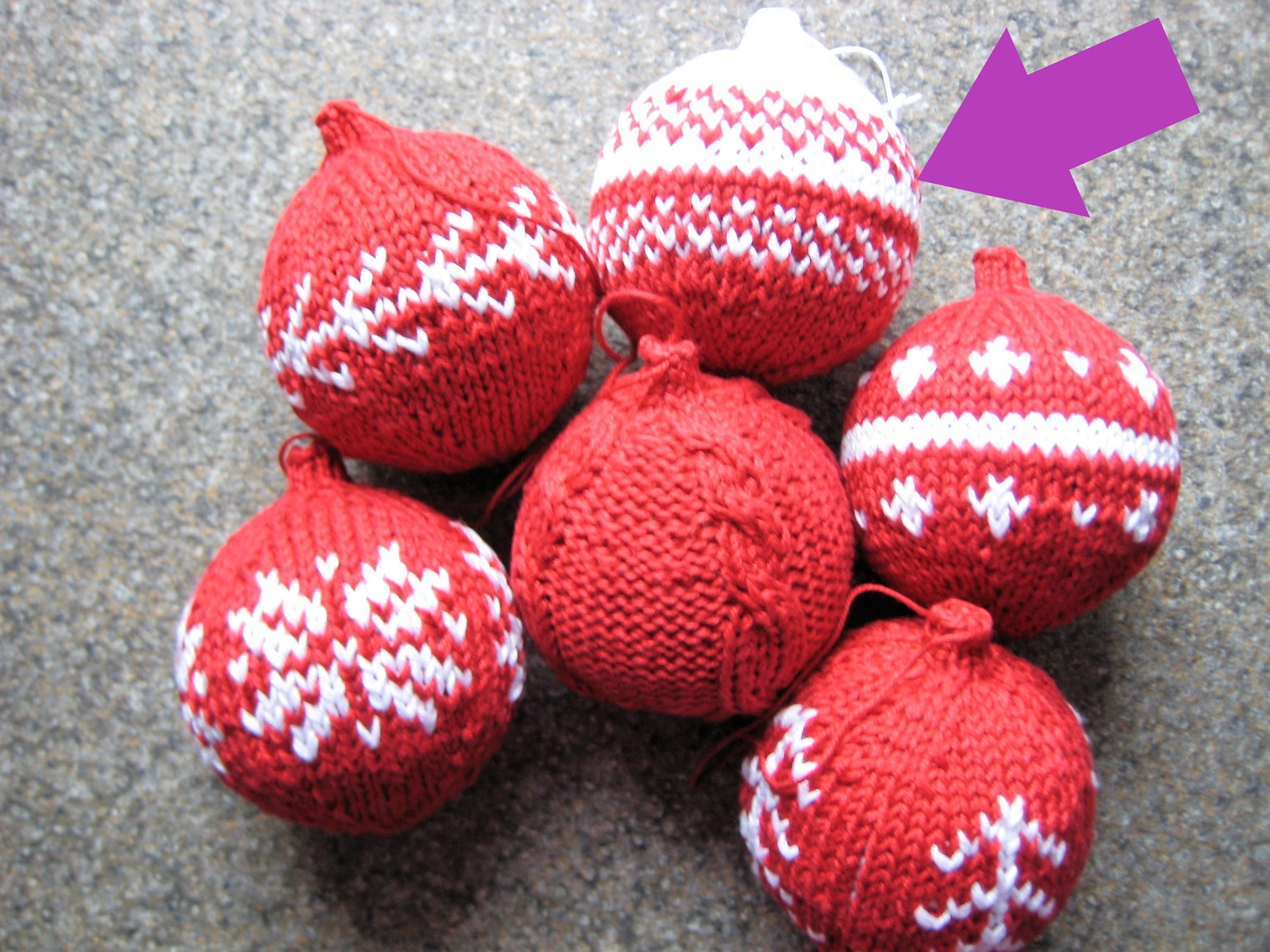 Christmas Patterns Knit Balls Easy Christmas Decorations Ornament ...