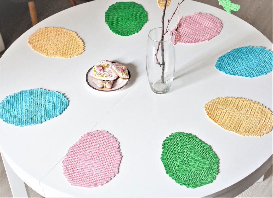 Bunny Easter Coaster Crochet Pattern Easter Doily - Etsy