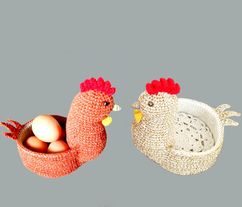 Easy Easter Crochet Hen Basket Pattern Easter Amigurumi | Etsy
