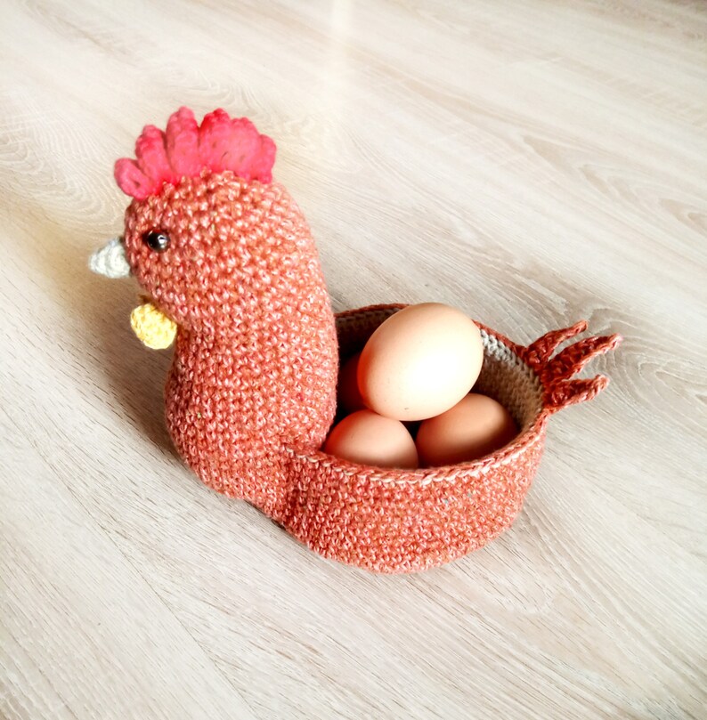Easy Easter Crochet Hen Basket Pattern Easter Amigurumi | Etsy