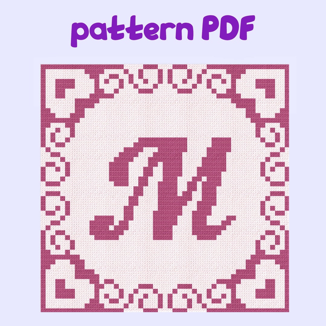 Receiving Blanket Crochet Pattern With Custom Letter, Monogram C2c ...