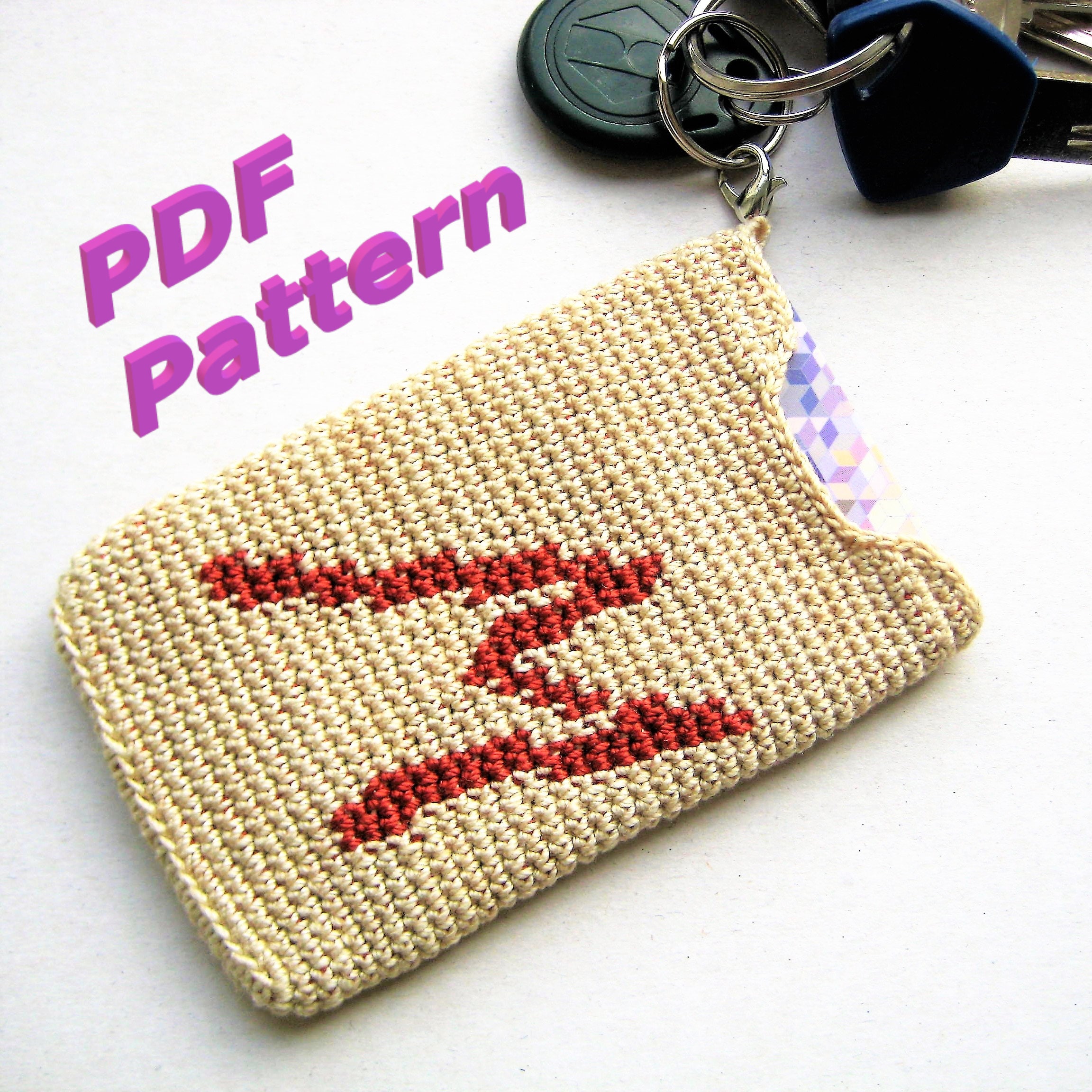 Personalized crochet Card holder pattern Custom Monogram | Etsy