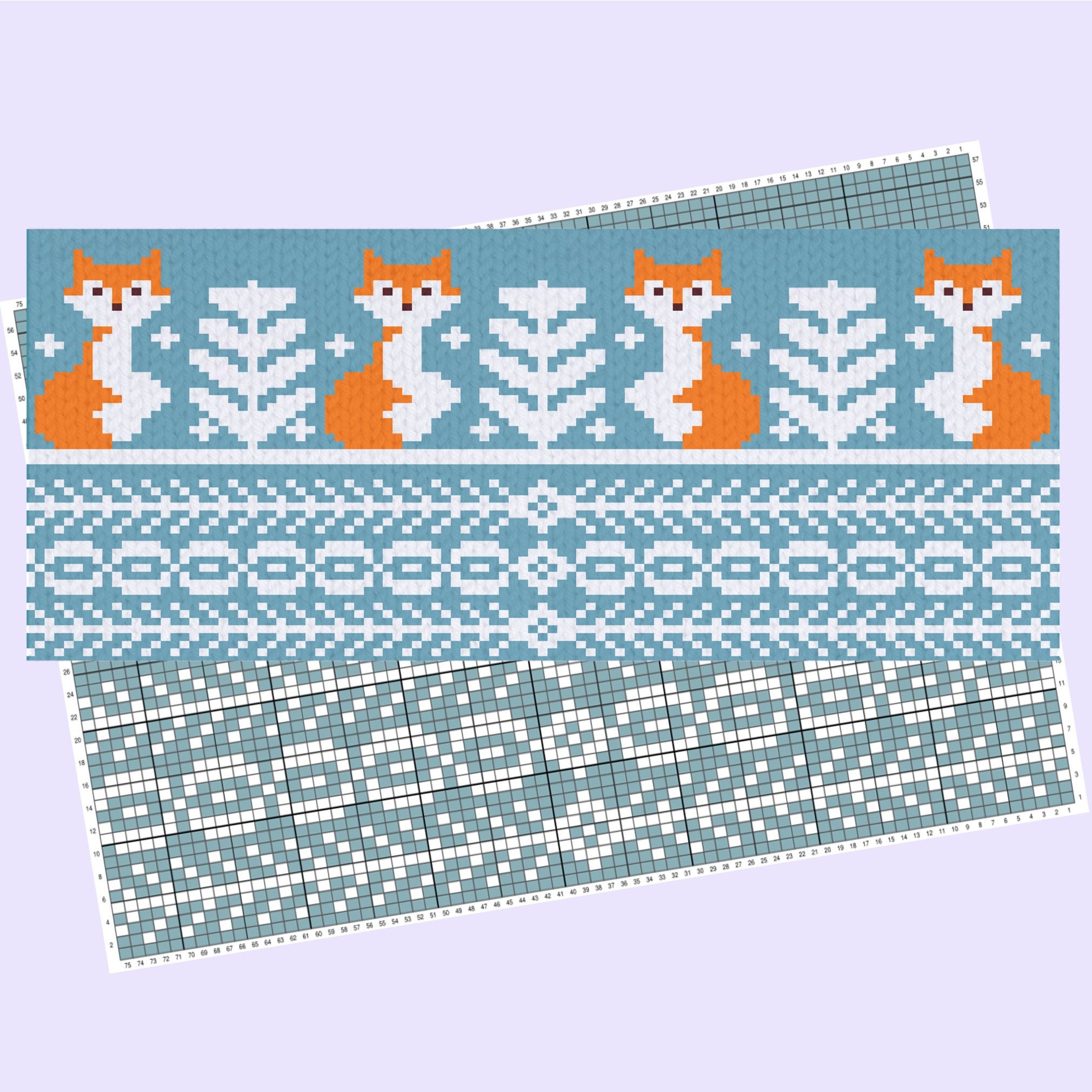 Fair Isle Cute Fox Knitting Pattern Stranded, Scandinavian Knit Animals ...