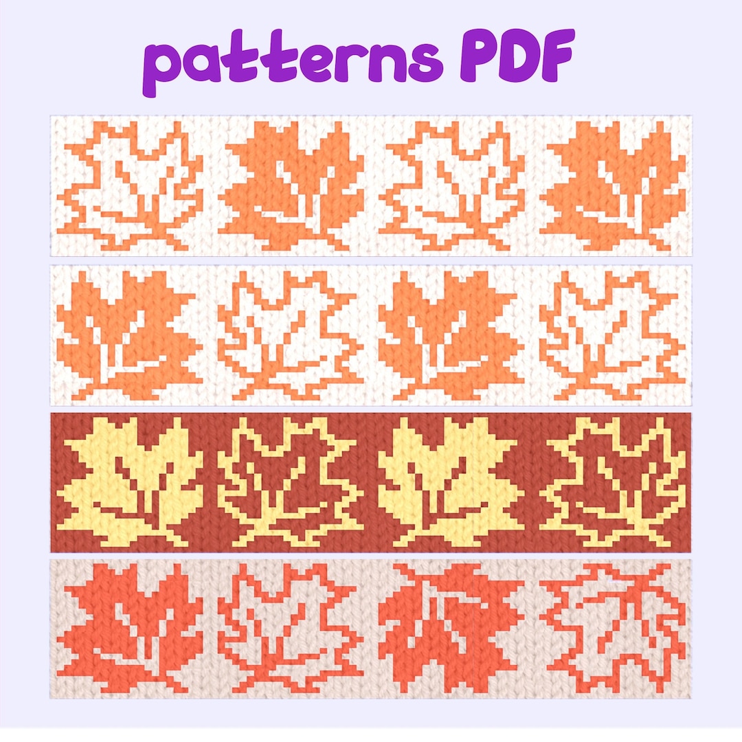 Fair Isle Leaf Knitting Pattern: Scandinavian Colorwork Charts (PDF) - Etsy