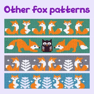 Fair Isle Fox Knitting Pattern: Scandinavian Stranded Knit (set of 5 ...