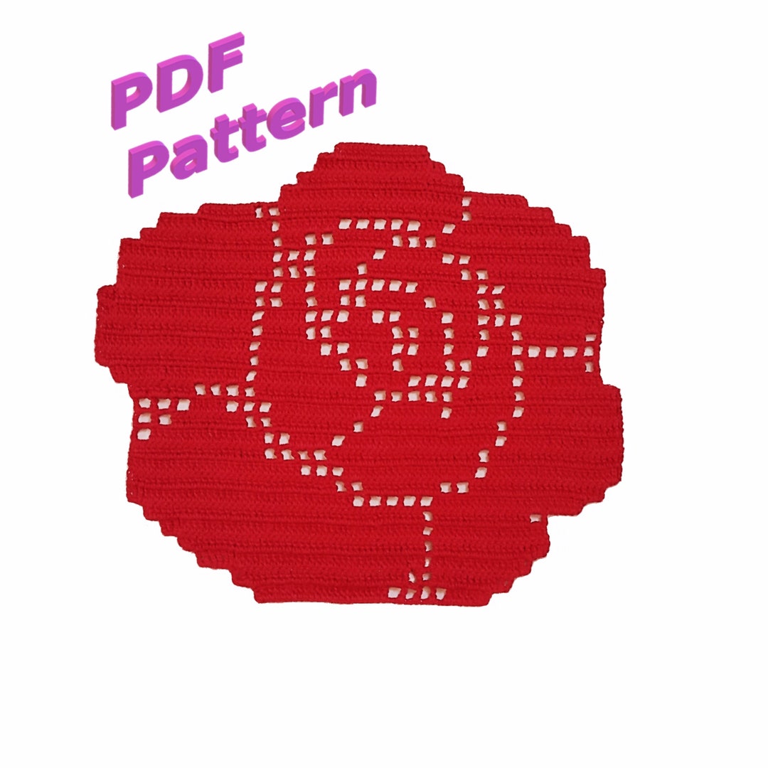 Crochet Pattern Rose Placemat Flower Table Mat Filet Pattern - Etsy