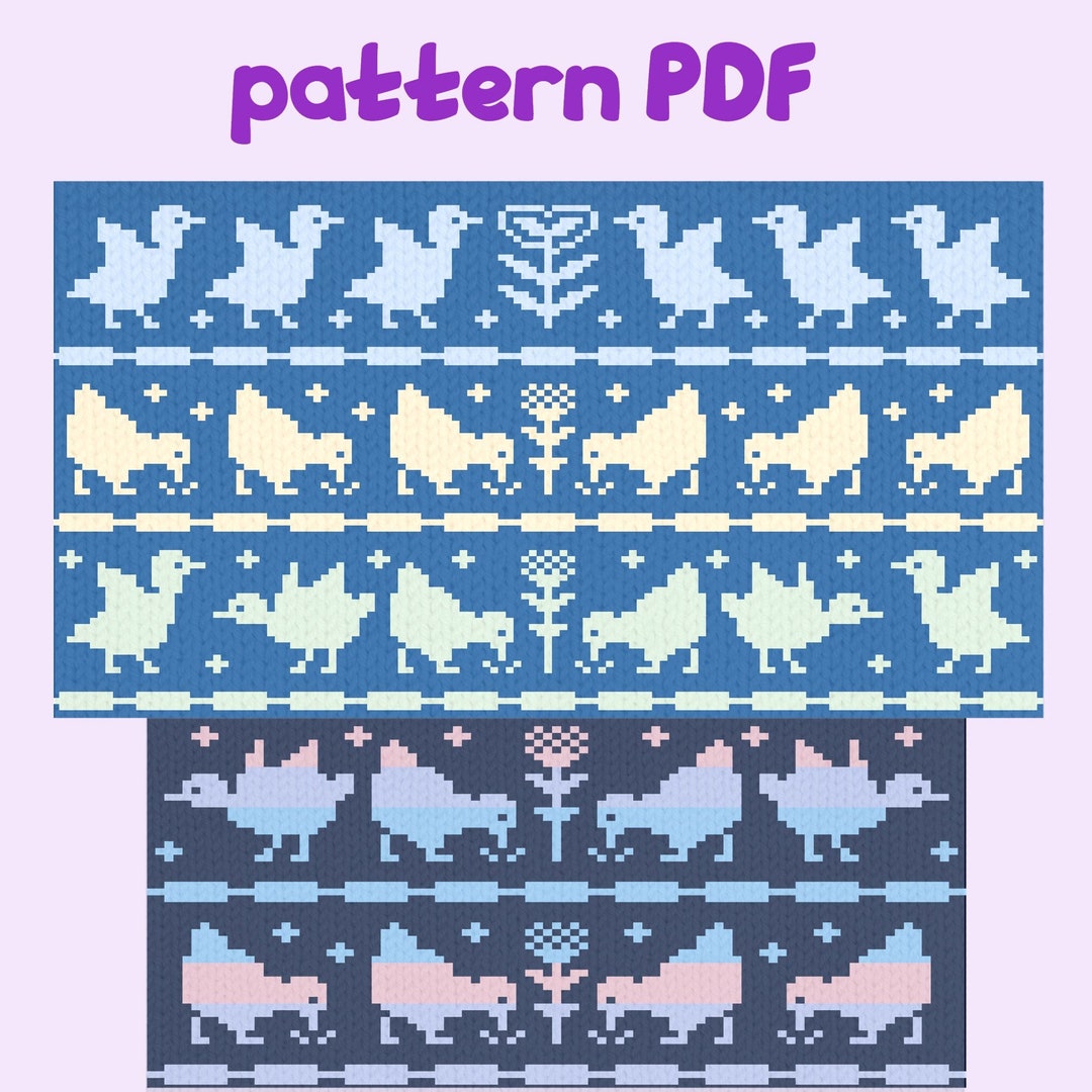 Cute Ducks Stranded Knitting Pattern for Sweater or Hat, Easy Fair Isle ...