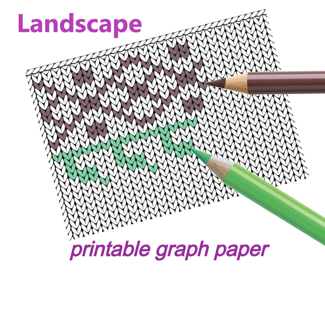 Printable Knit Stitch Graph Paper: Colorwork Chart Template (PDF/JPG ...