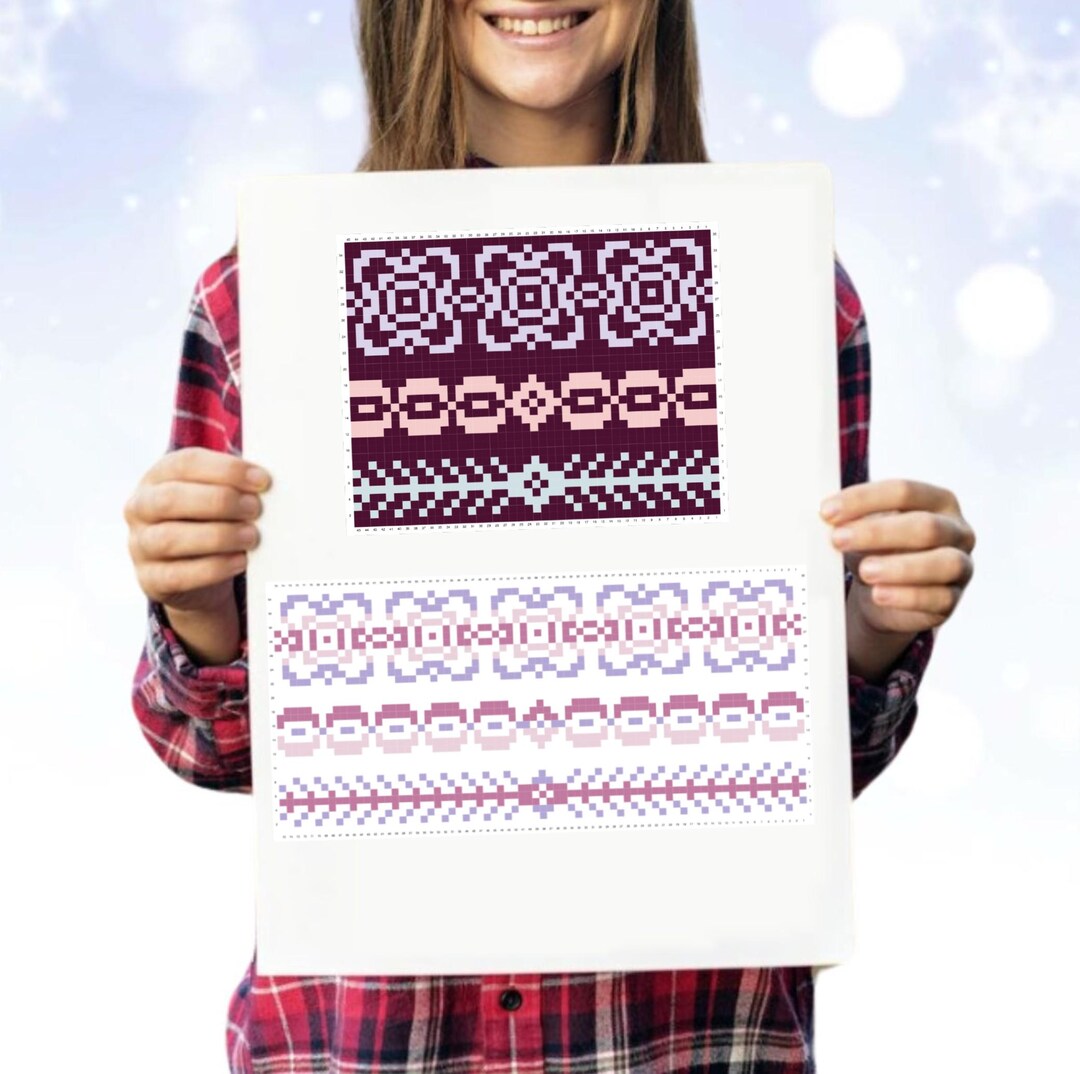 Geometric Fair Isle Knitting Pattern: Stranded Colorwork Charts (PDF ...