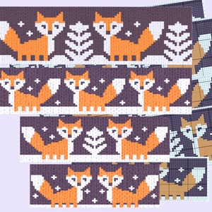 Fair Isle Fox Knitting Pattern: Scandinavian Stranded Knit (set of 5 ...
