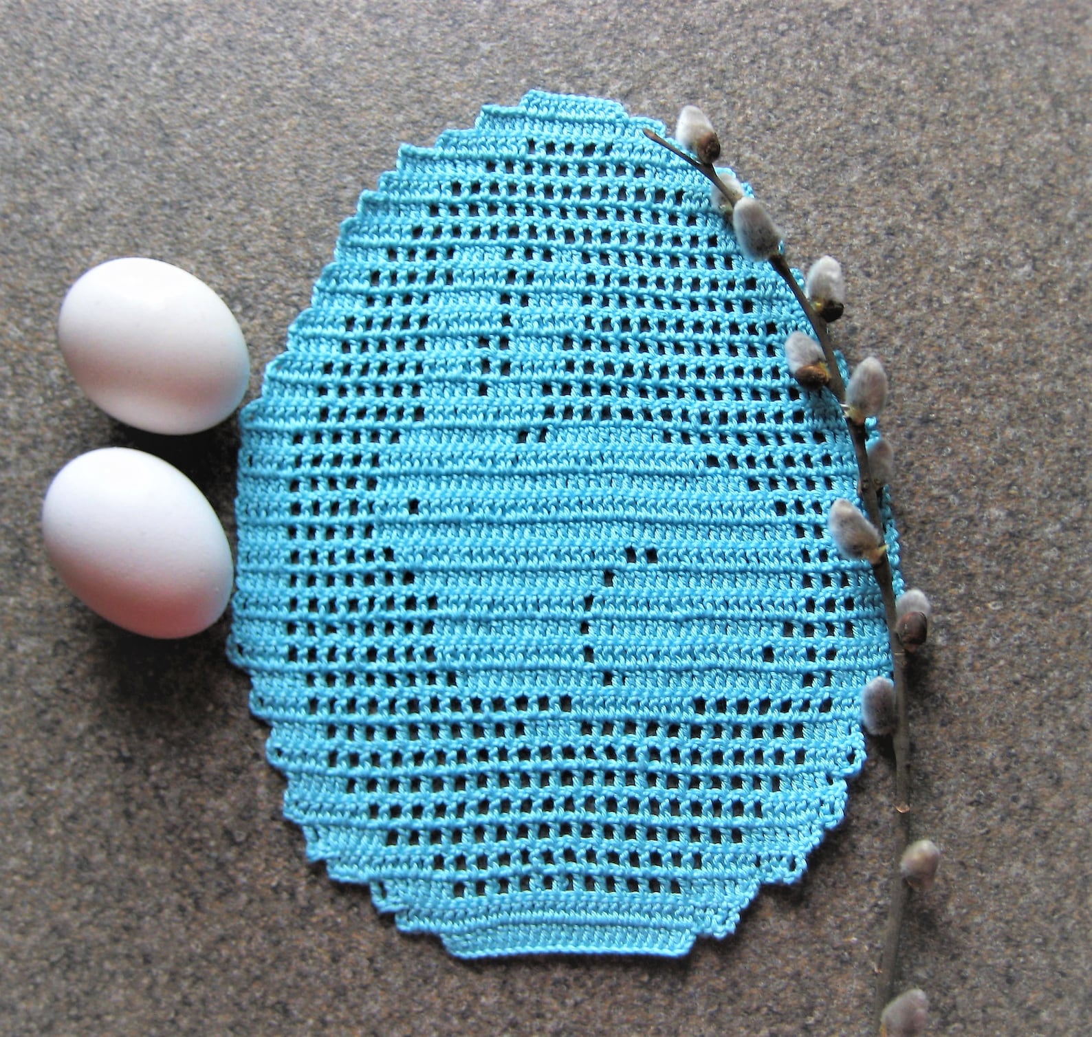 Crochet for Beginner Blue Easter Doily Pattern Crochet Easter - Etsy