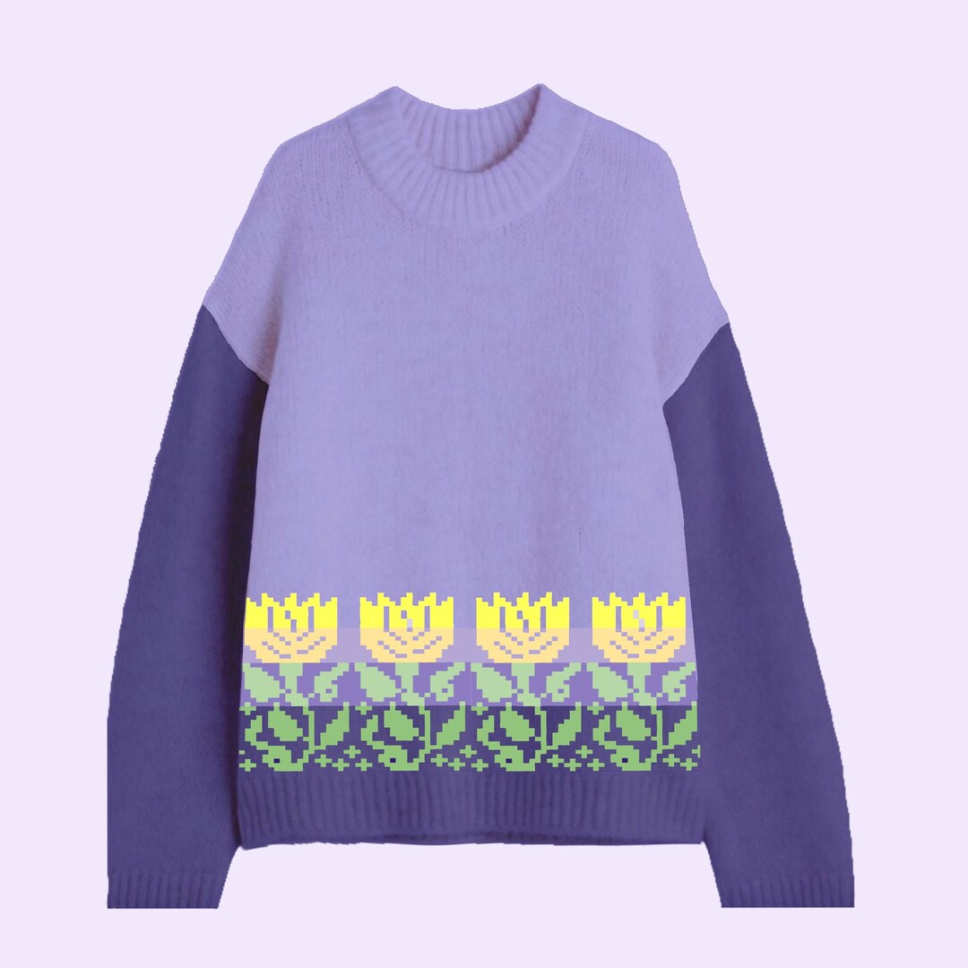 Fair Isle Flower Knitting Pattern: Stranded Colorwork Sweater & Beanie ...