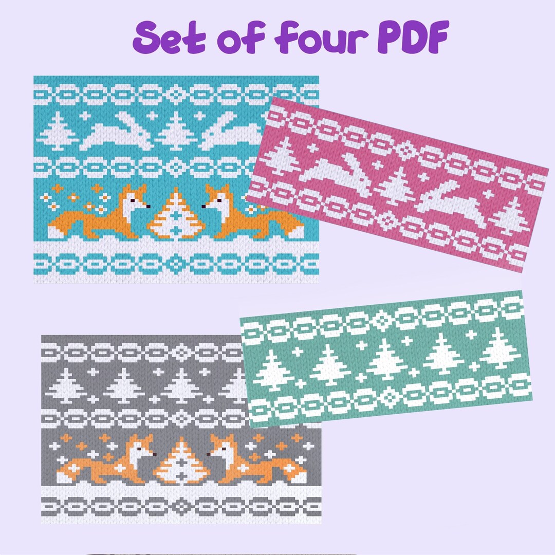 Fair Isle Fox and Rabbit Knitting Pattern: Scandinavian Woodland Charts ...