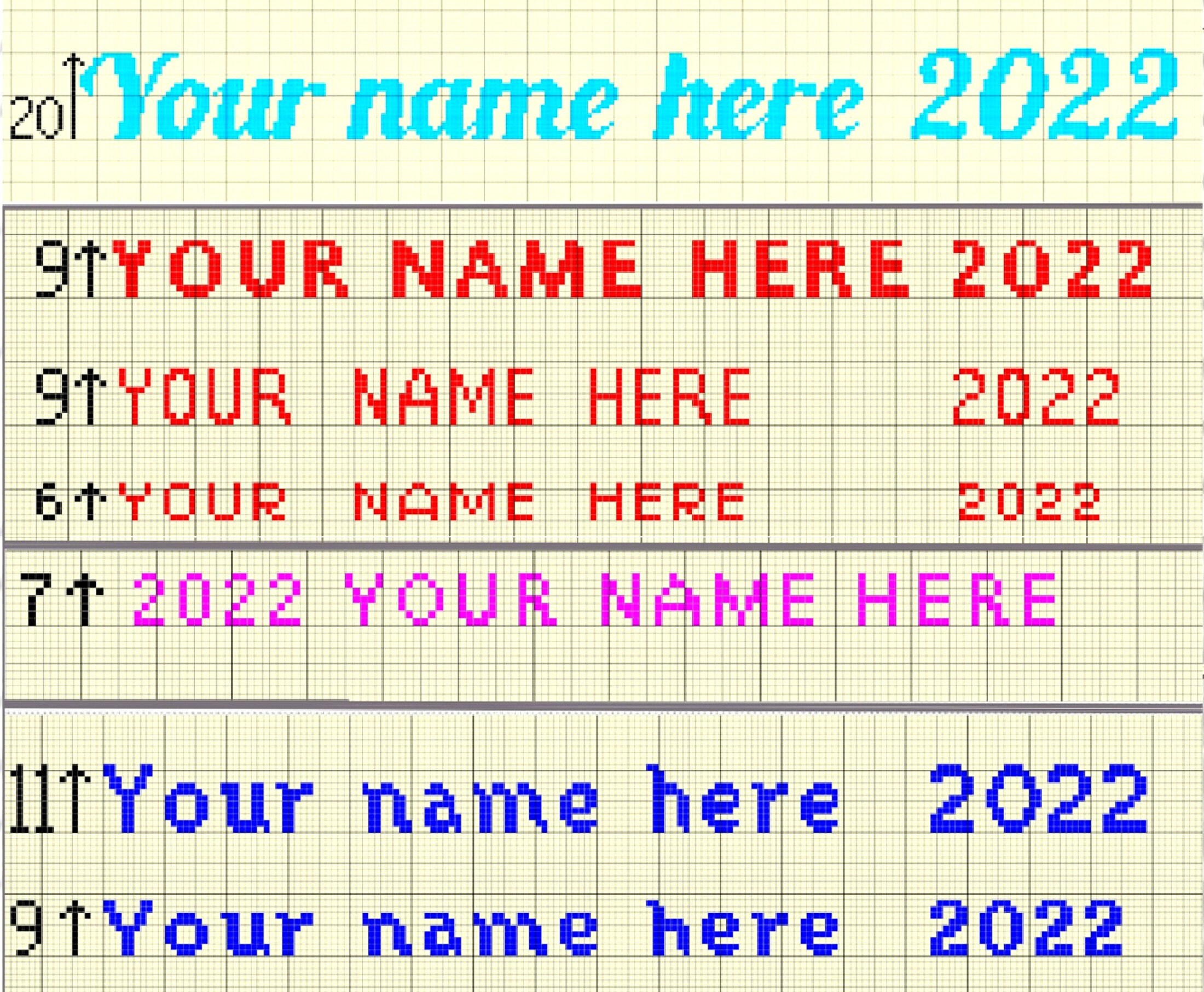 Custom Alphabet Letters Pdf Knitting or Crochet Colorwork - Etsy