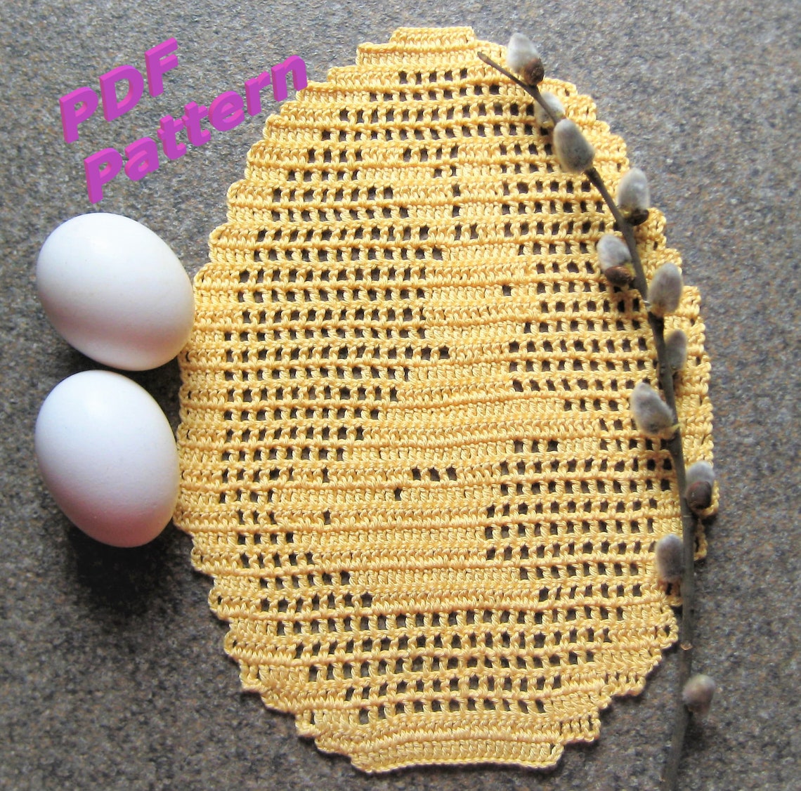 Bunny Easter Coaster Crochet Pattern Easter Doily - Etsy