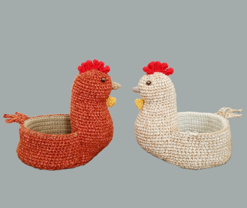 Easy Easter Crochet Hen Basket Pattern Easter Amigurumi | Etsy
