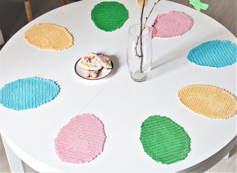 Crochet Easter Doily Pattern Crochet Easter Coaster Pattern - Etsy