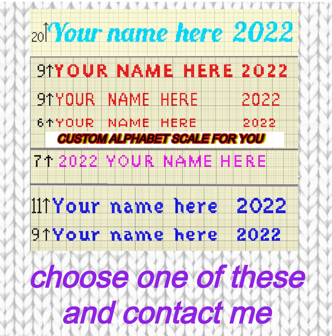 Custom Alphabet Letters Pdf Knitting or Crochet Colorwork - Etsy