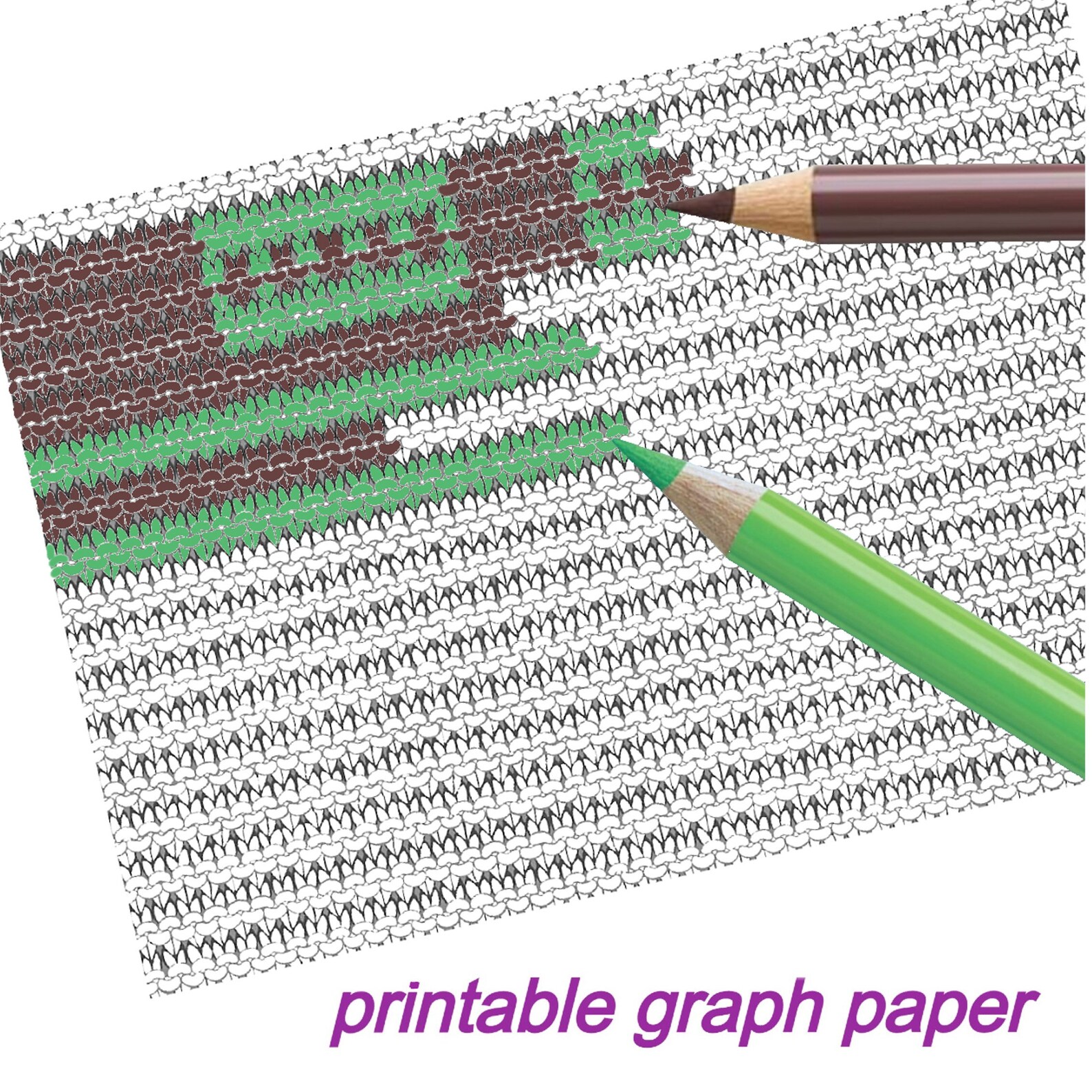 Knit Garter Stitch Graph Paper Blank for Colorwork Charts, Knitting ...