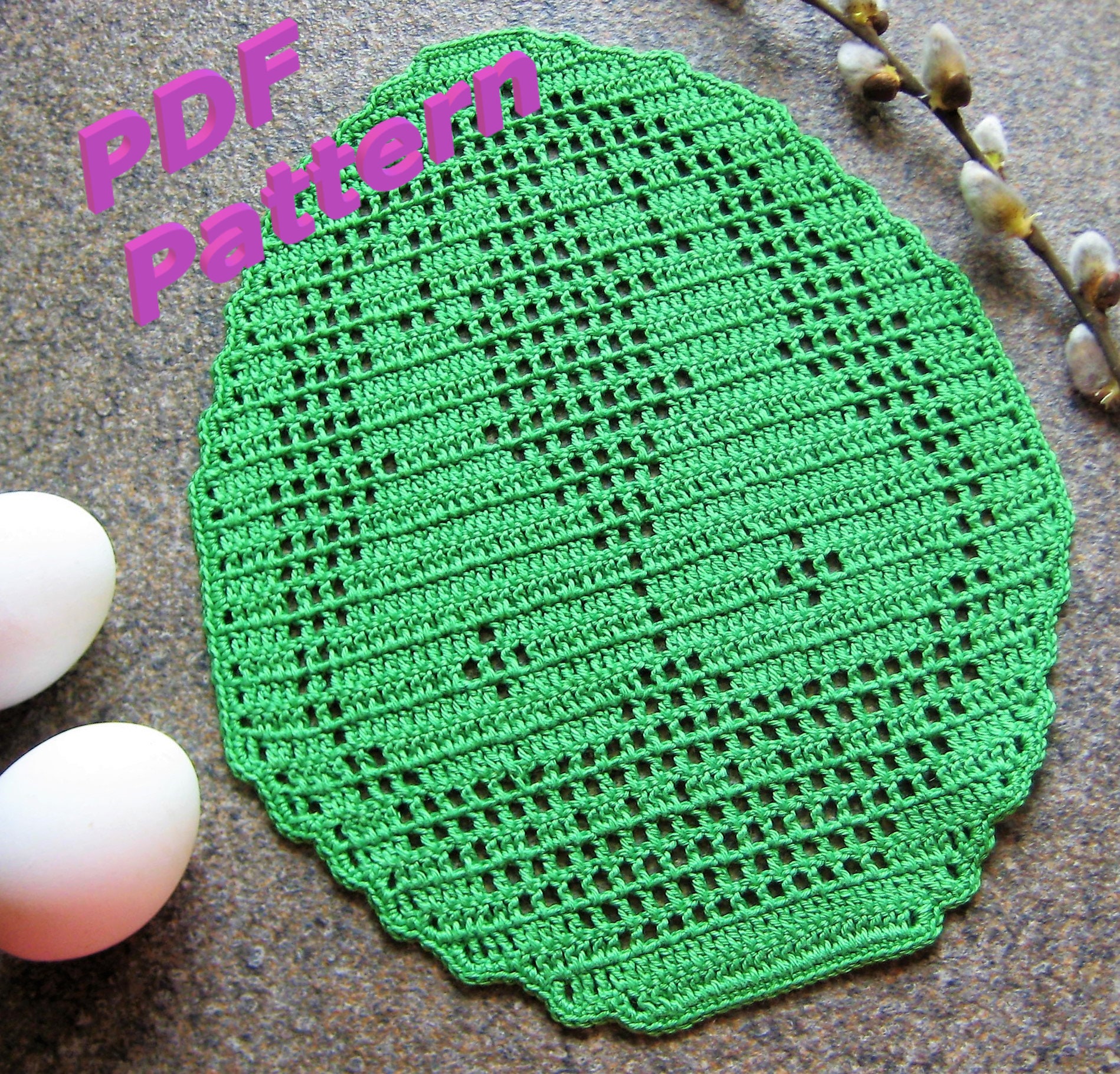Easter Coaster Crochet Pattern Crochet Placemats Easter - Etsy