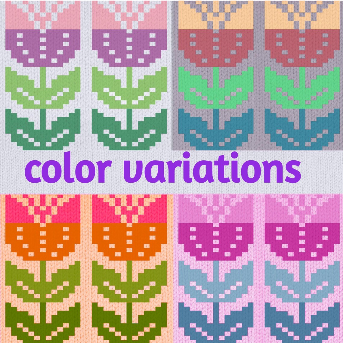 Fair Isle Flower Knitting Pattern for Easy Stranded Colorwork - Etsy