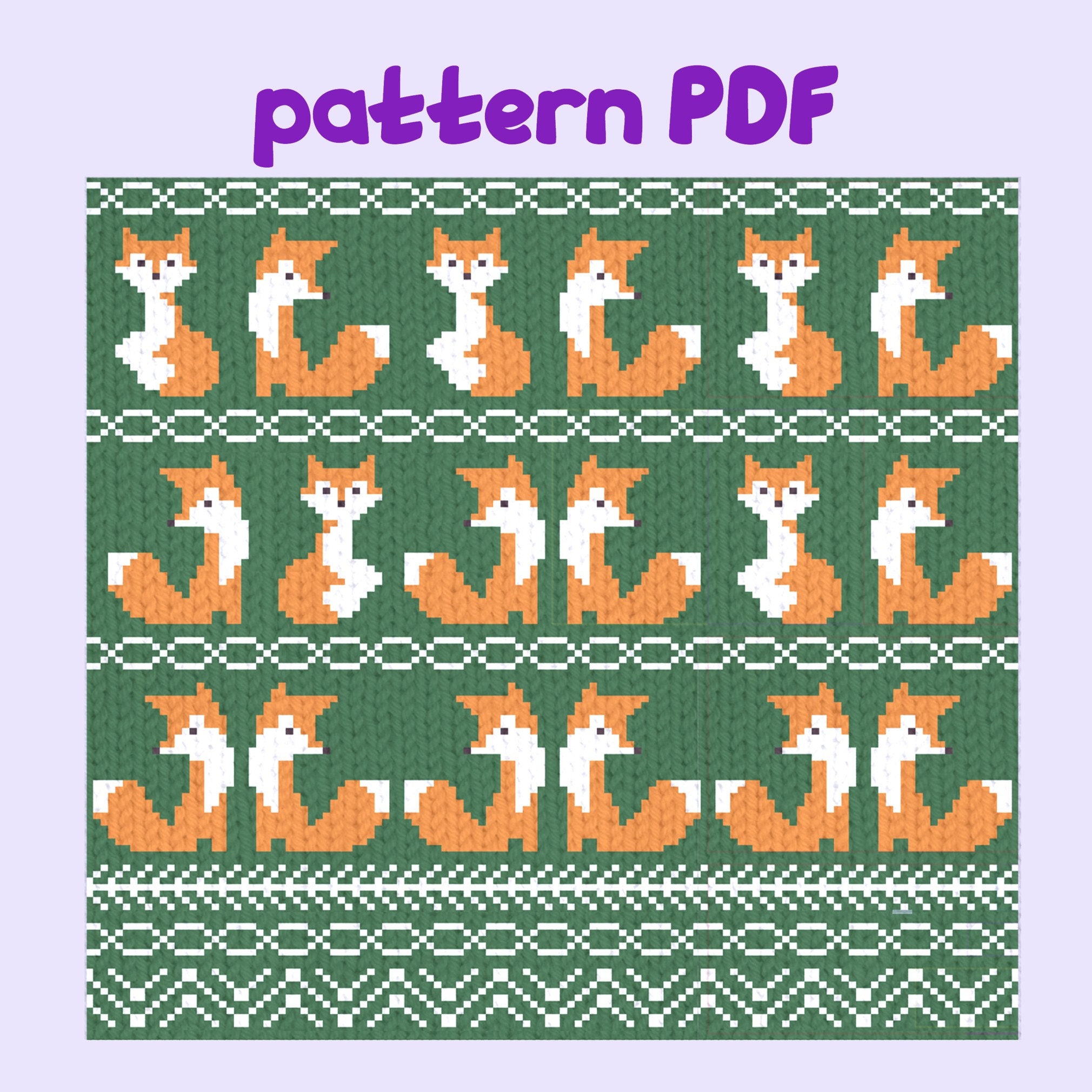 Fair Isle Fox Knitting Pattern, Scandinavian Stranded Knit Animals Woodland Chart _ Base Rapport ...