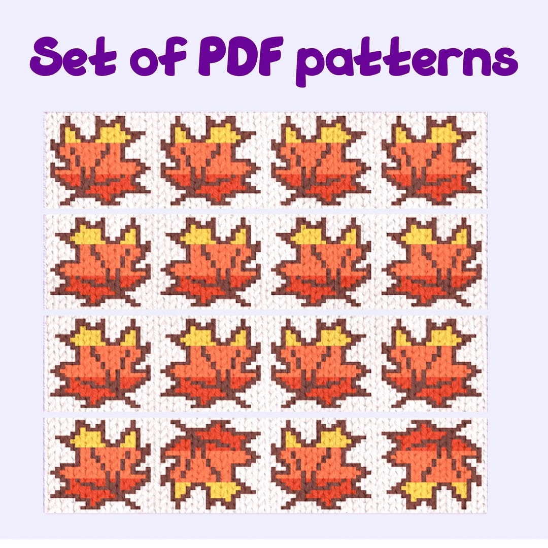 Fair Isle Leaf Knitting Pattern, Scandinavian Stranded Knitting ...