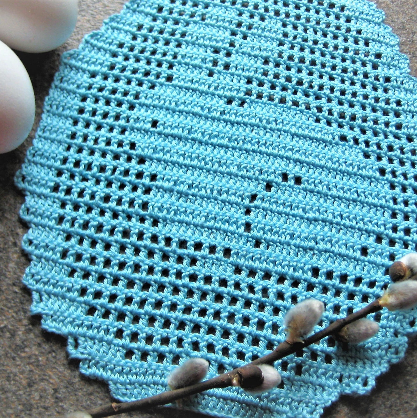 Crochet for Beginner Blue Easter Doily Pattern Crochet Easter - Etsy