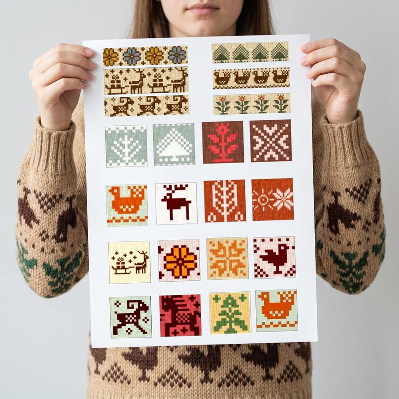 Fair Isle Motifs Charts - Etsy UK