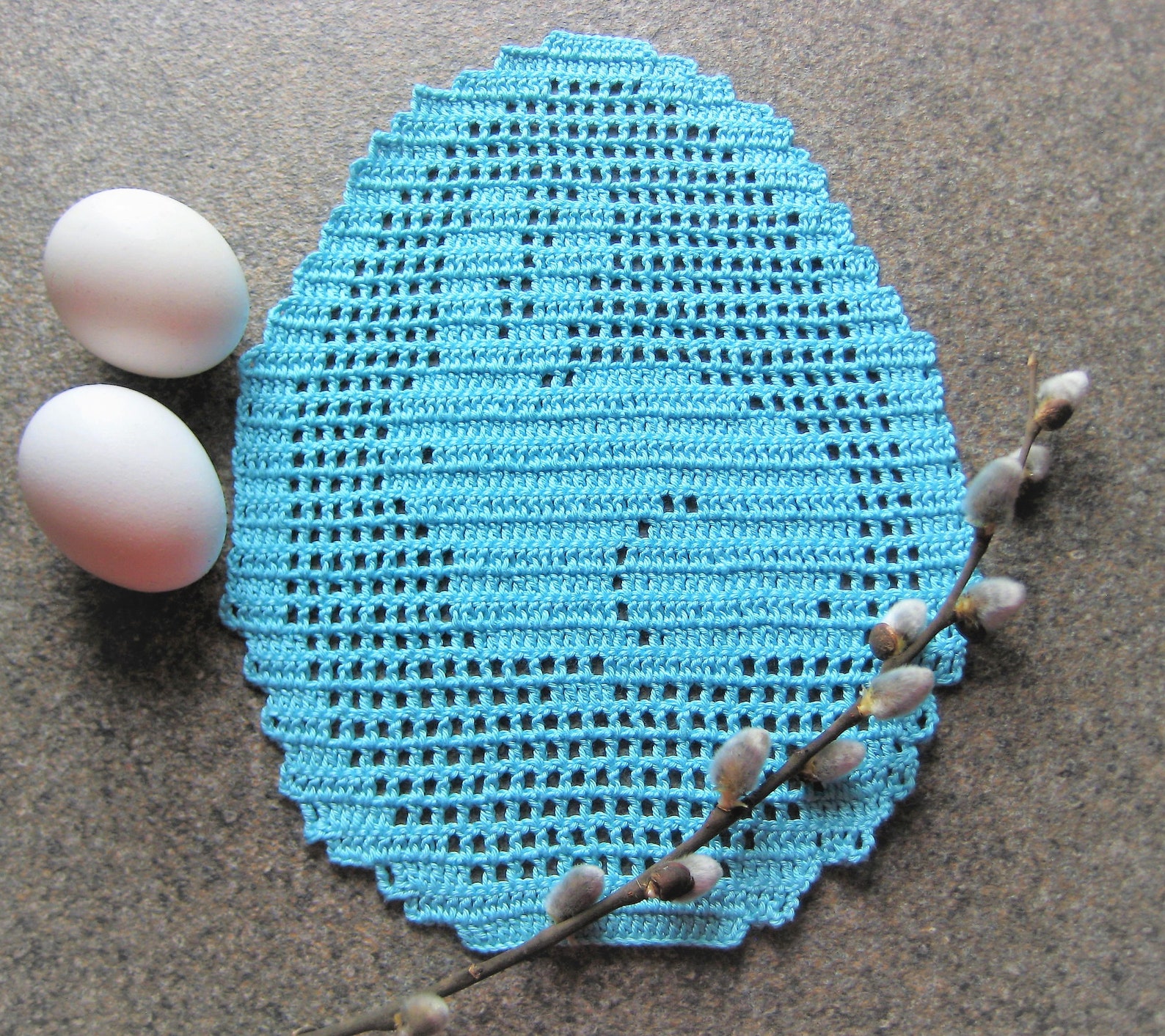 Crochet for Beginner Blue Easter Doily Pattern Crochet Easter - Etsy