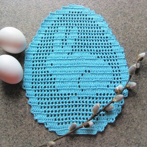 Crochet for Beginner Blue Easter Doily Pattern Crochet Easter - Etsy