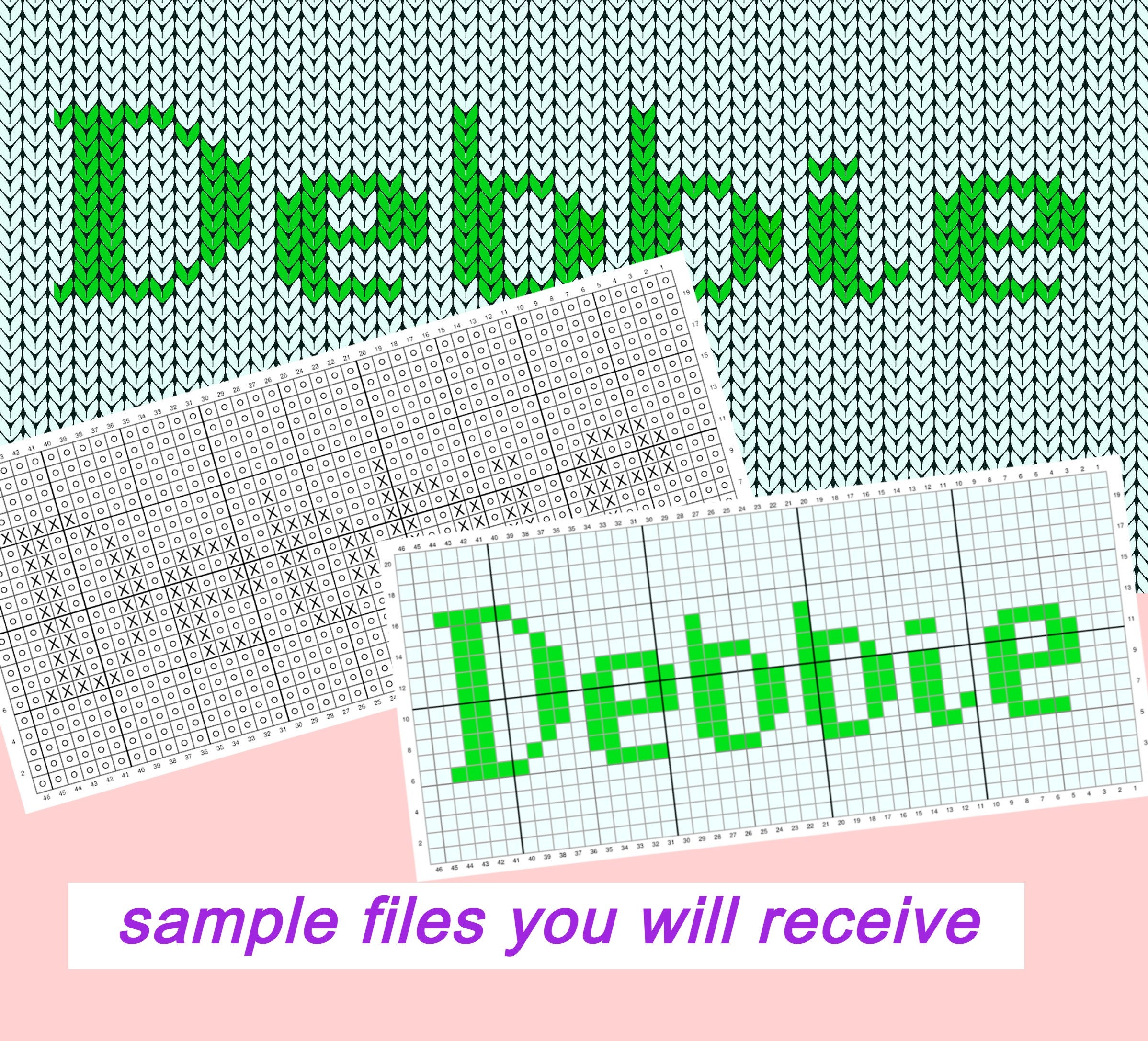 Custom Alphabet Letters Pdf Knitting or Crochet Colorwork Charts, Graph ...