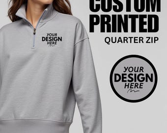 Custom Monogram Quarter Zip Sweater, Personalized Quarter Zip ...