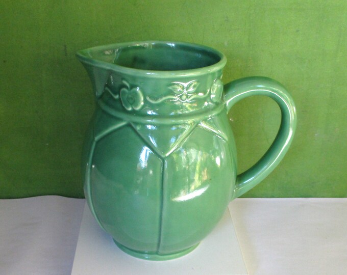 Vintage Green Ceramic Pitcher,2 QT Water,juice,icetea Pitcher,vintage ...
