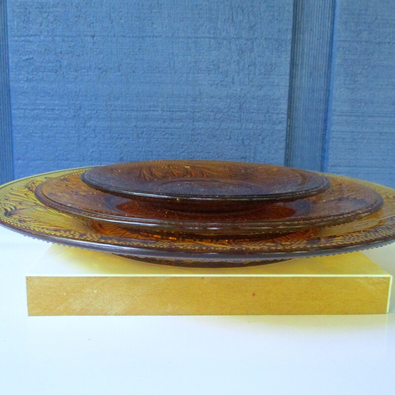 Amber Glass Plates - Etsy