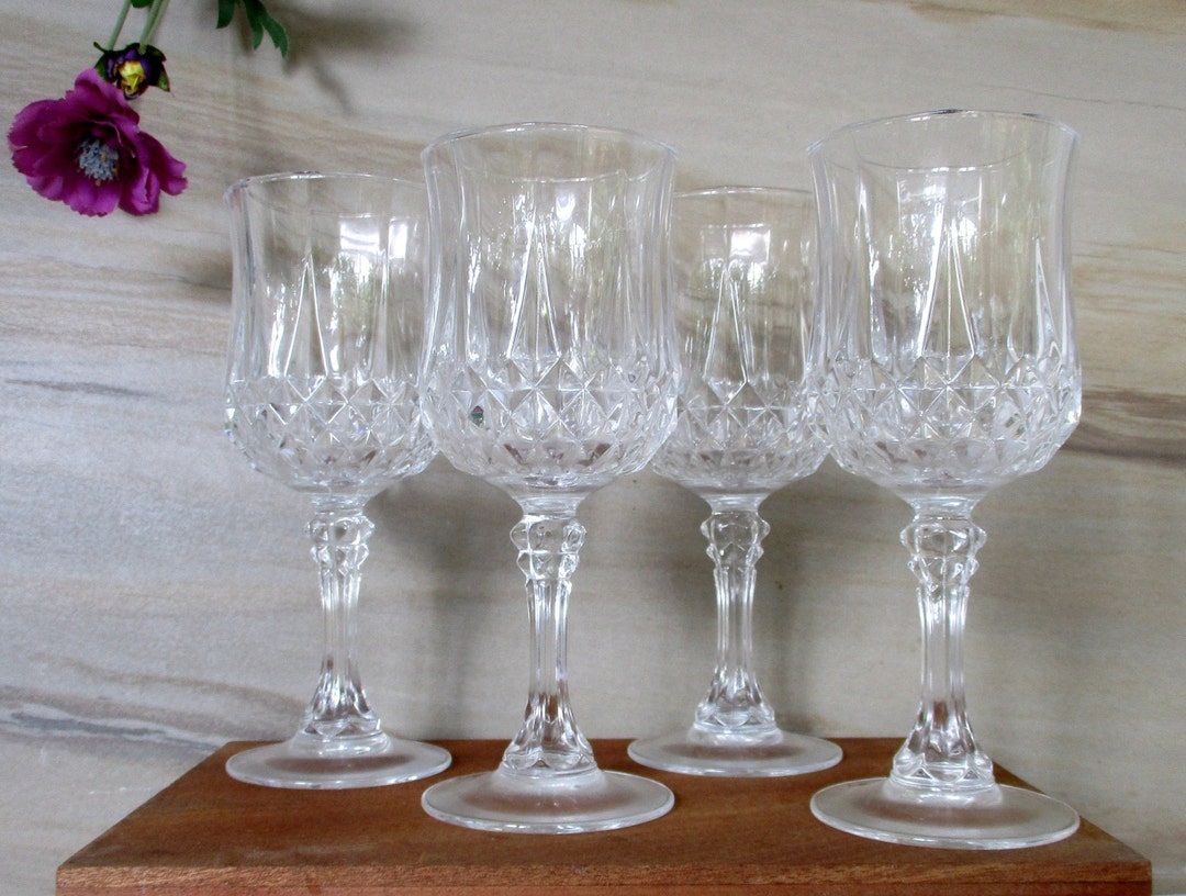 Vintage Crystal Wine Goblets,cristal D'arques Longchamp Genuine Lead ...