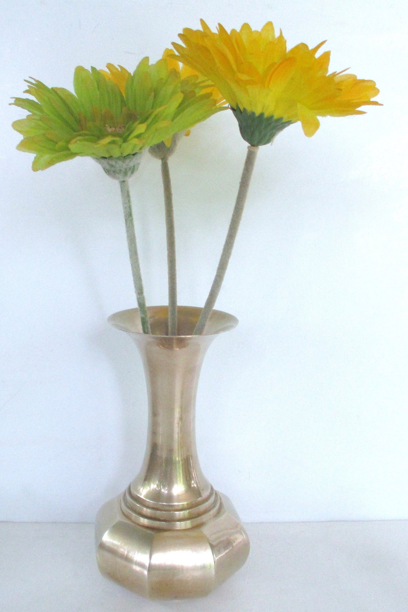 Vintage Brass VaseLarge Brass Flower Vase 10 H Heavy | Etsy