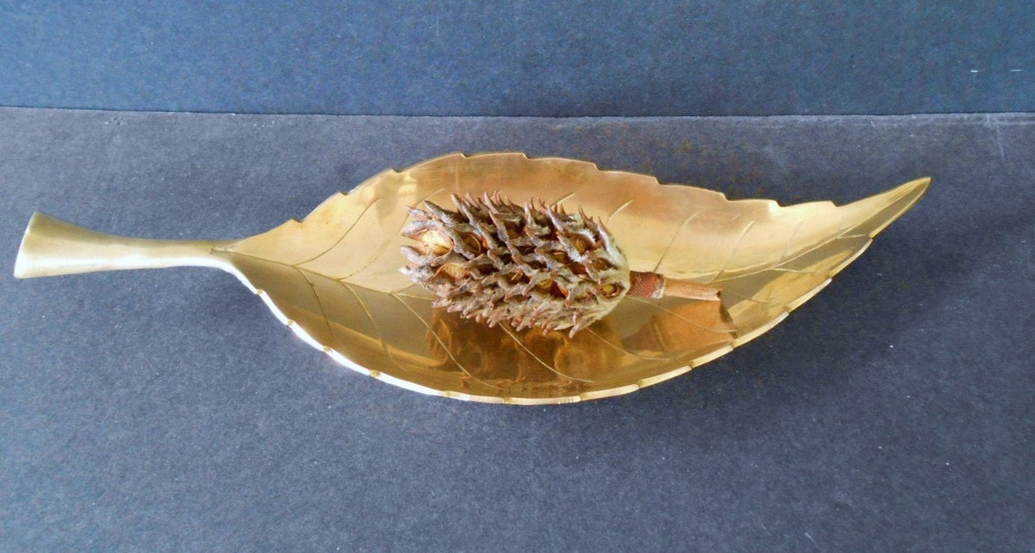 Brass Leafvintage Hand Created Art Brass Leaf Traybrass Leaf | Etsy