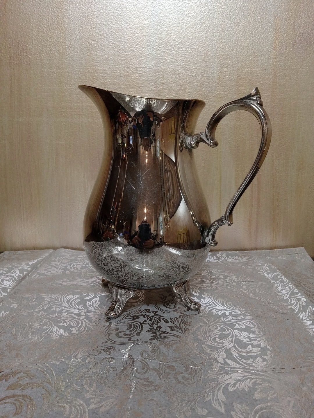 Vintage Silver Plated Pitcher, Vintage Lipped Pitcher, Vintage Silver ...