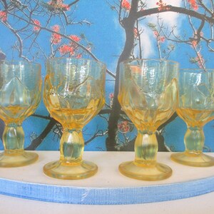 Vintage 4 Yellow Glass Goblets,6 Oz Tiffin Franciscan"cabaret" Wine ...