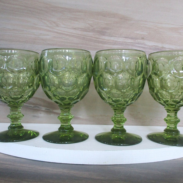 Green Glass Goblets - Etsy
