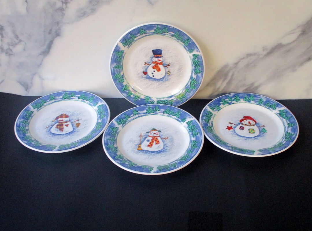 Vintage Oneida Set of 4 Dessert Plates,frosty Friendschristmas Dinner ...