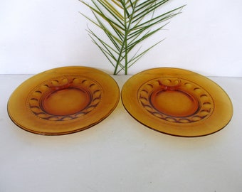 Amber Glass Plates - Etsy
