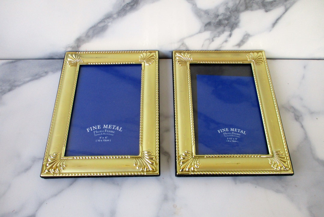 Vintage Fine Gold Metal Rectangle Photo Frame,table Standing Picture ...