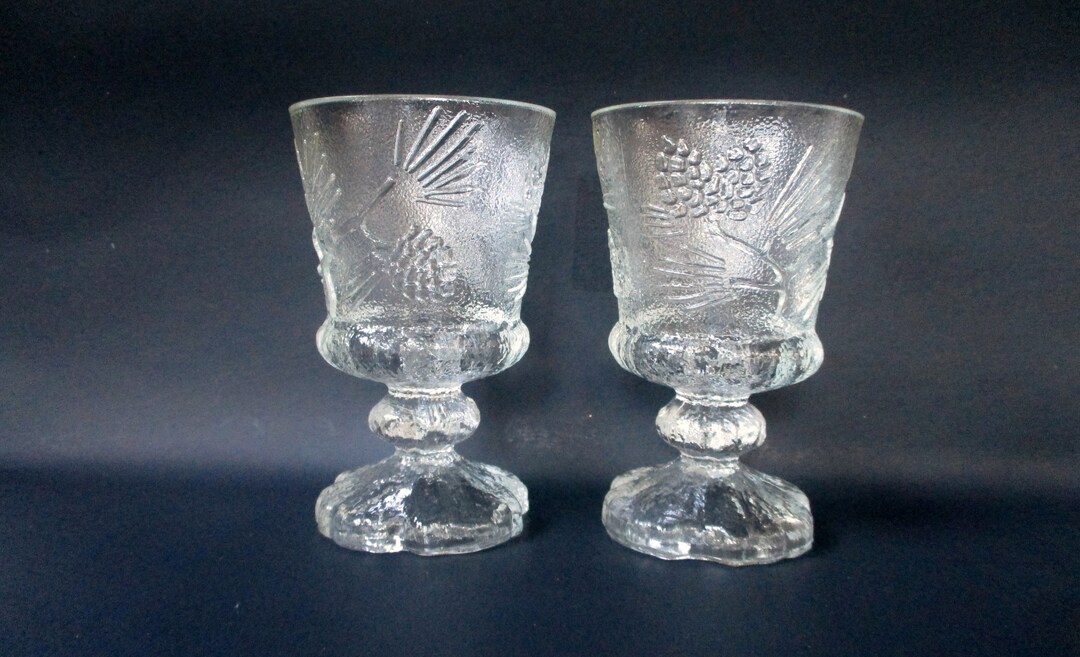 Vintage Crystal Clear Glass 2 Goblets,10 Oz Wine,water Goblets ...