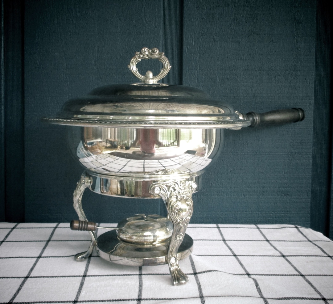 Vintage Silver Plate Chafing Dish With Stand and Oil Burner,dish With ...
