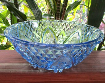 Large Blue Glass Bowl - Etsy