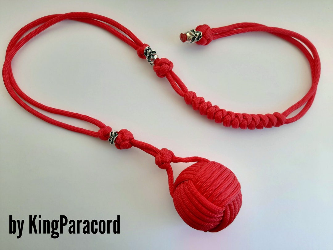 Paracord Monkey Fist Hand Braided Monkey Fist Keychain, Braided ...