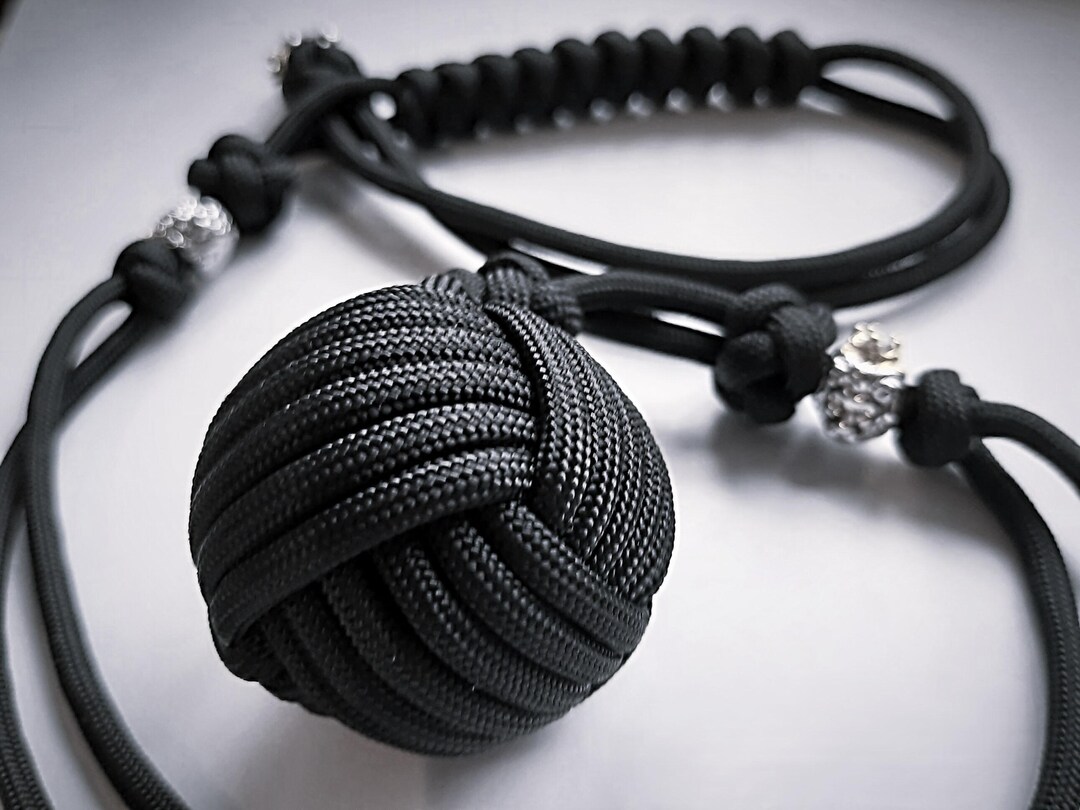 Paracord Monkey Fist Hand Braided Monkey Fist Keychain, Braided ...