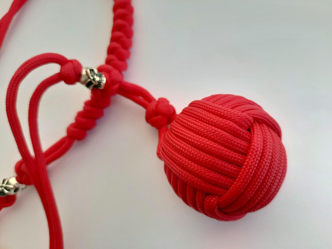 Paracord Monkey Fist Hand Braided Monkey Fist Keychain, Braided ...